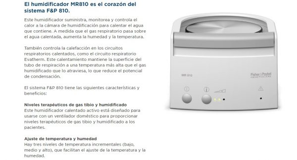 Humidificador Fisher MR810 - PortalHealth