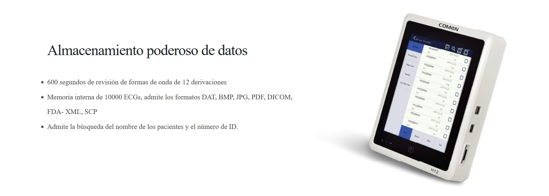Electrocardiografo de 12 Canales Comen H12 - PortalHealth